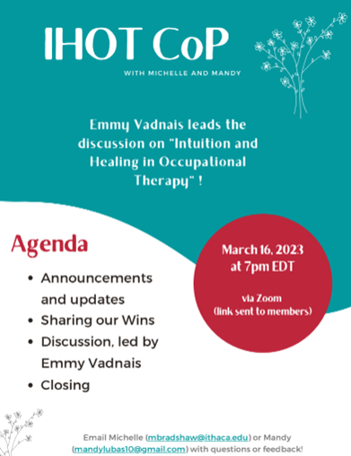 Intuition and Healing in OT with Emmy Vadnais at AOTA – March 16